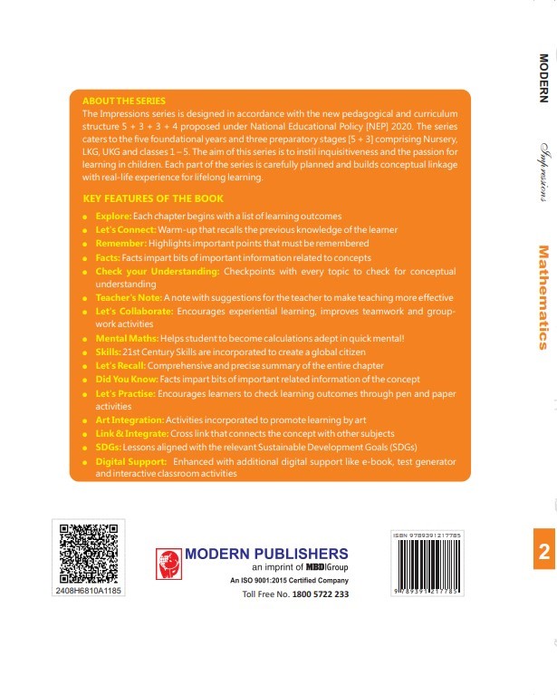 MOD IMPRESSIONS MATHS CBSE CLASS-2 (2024) – MBD Books