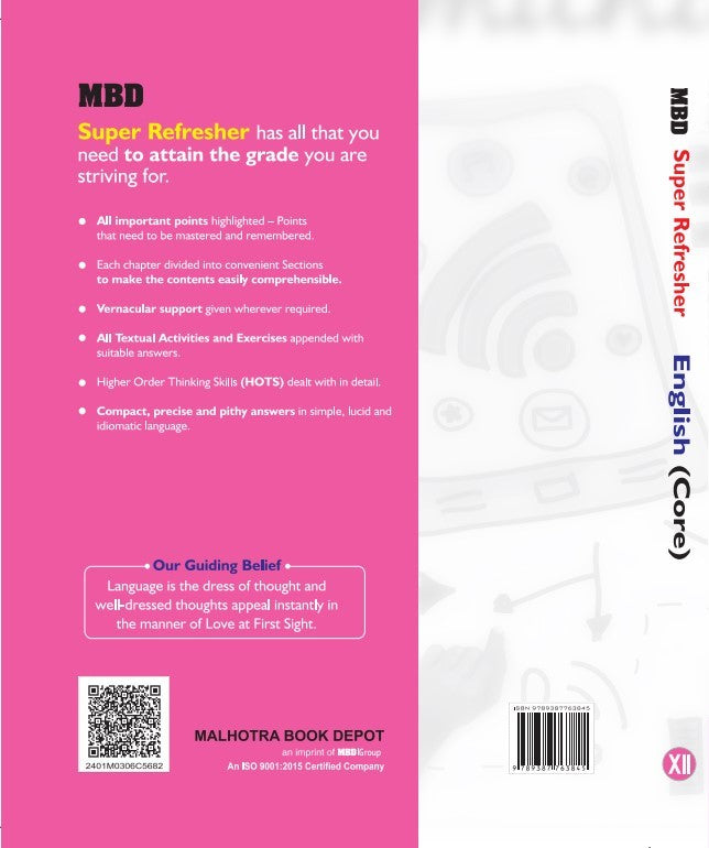 MBD SUPER REFRESHER ENGLISH (CORE) CLASS-12 – MBD Books